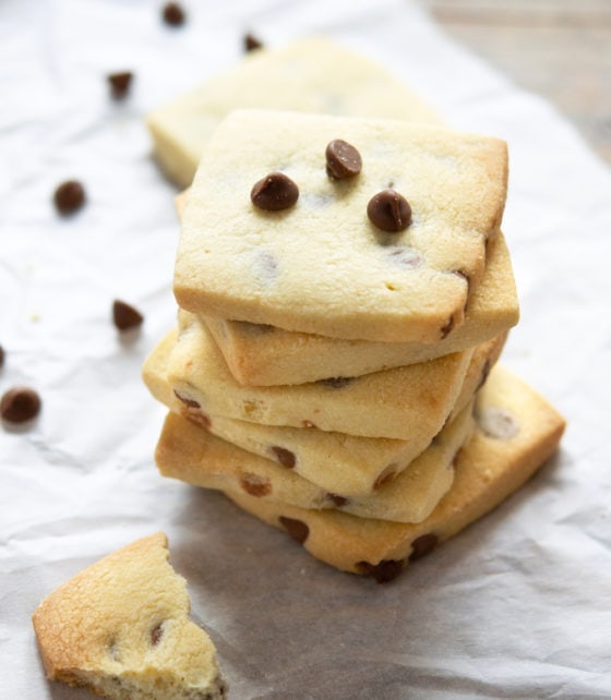 Chocolate Chip Shortbread Cookies - Kirbie's Cravings