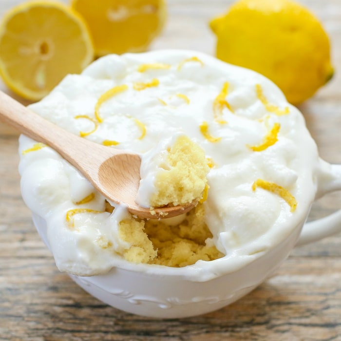 Lemon Cloud Mug Cake - Kirbie's Cravings