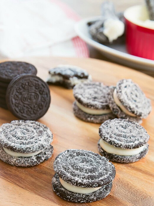Baked Oreo Churro Cookies - Kirbie's Cravings