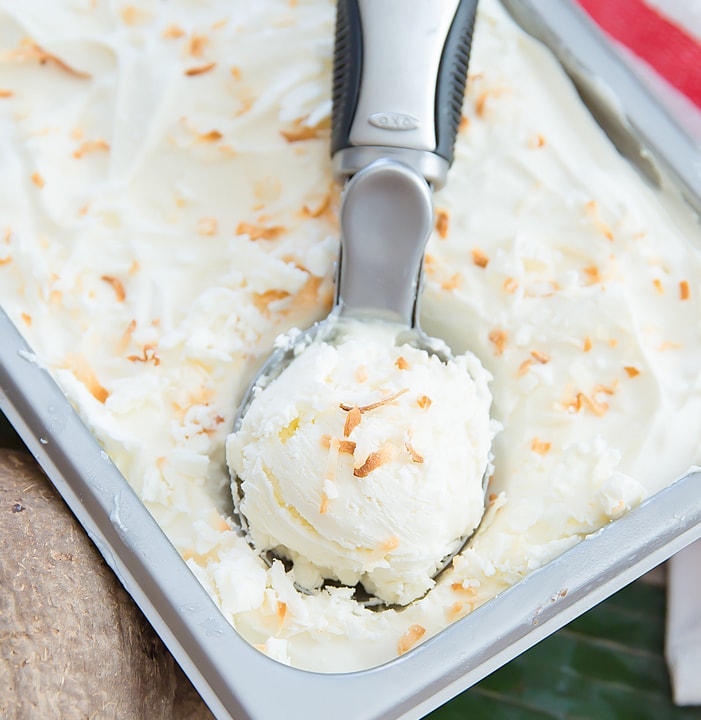 2 Ingredient No Churn Coconut Ice Cream - Kirbie's Cravings