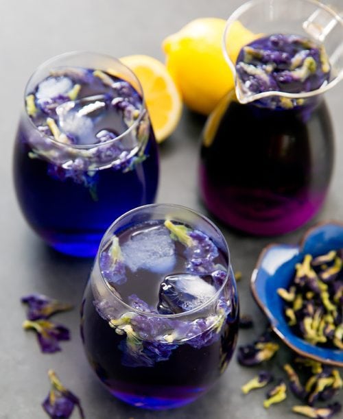 Butterfly Pea Flower Tea with Lemonade - Kirbie's Cravings