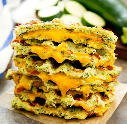 Zucchini Waffle Grilled Cheese Sandwiches - Kirbie's Cravings