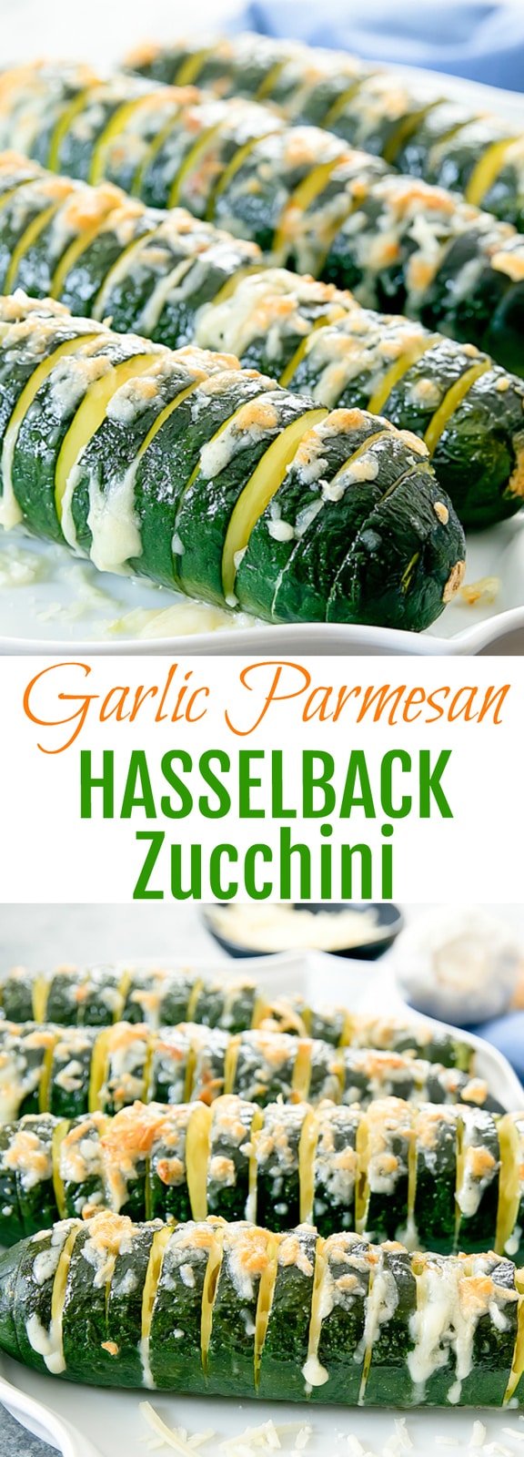 Garlic Parmesan Hasselback Zucchini - Kirbie's Cravings