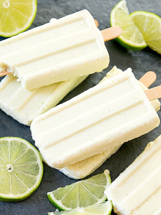 Creamy Lime Coconut Ice Pops - Kirbie's Cravings