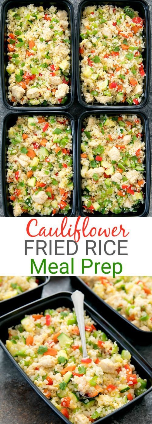 Cauliflower Chicken Fried Rice (Low Carb Meal Prep) - Kirbie's Cravings