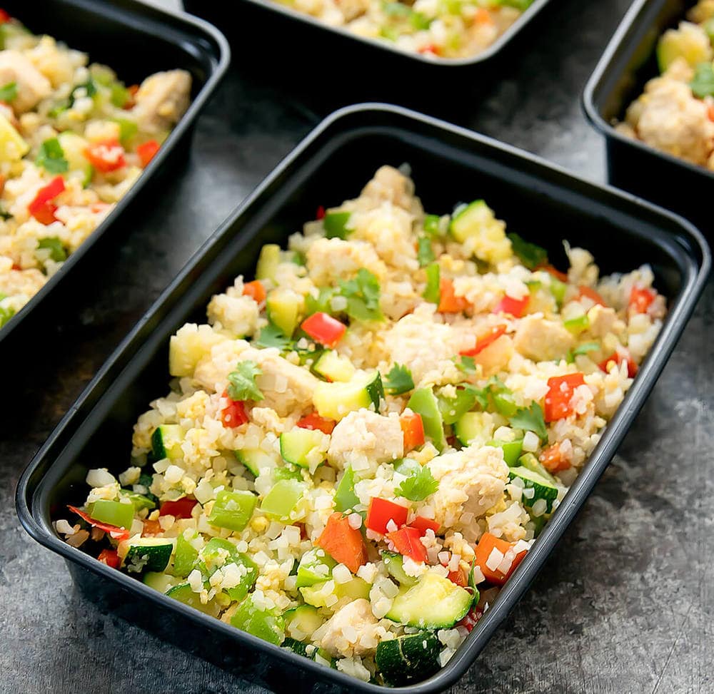 Cauliflower Chicken Fried Rice (Low Carb Meal Prep) - Kirbie's Cravings