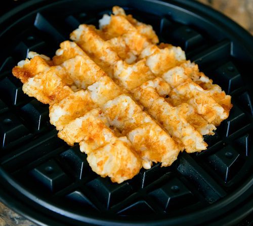 Tater Tot Waffle Grilled Cheese - Kirbie's Cravings