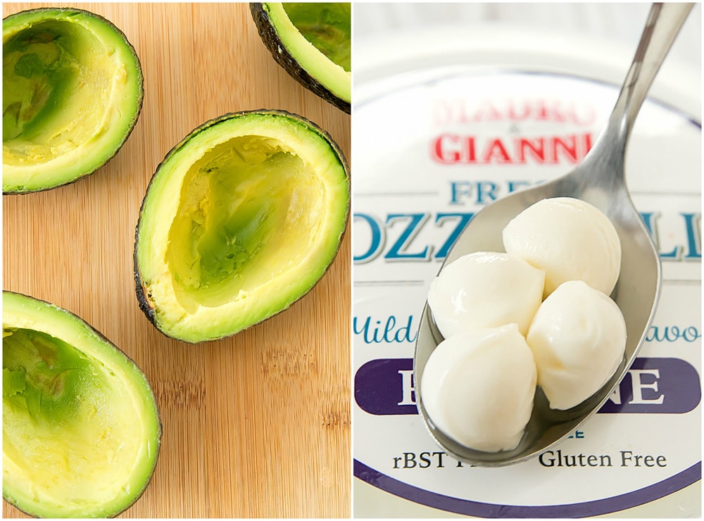 Caprese Stuffed Avocado - Kirbie's Cravings