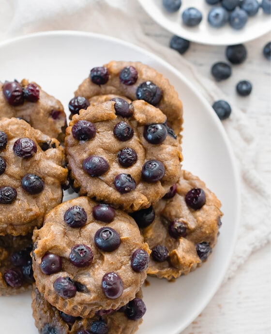 3 Ingredient Flourless Blueberry Muffins (No Flour, Sugar, Butter, Oil ...