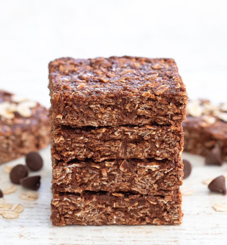 3 Ingredient No Bake Chocolate Oatmeal Bars (No Flour, Eggs or Butter ...