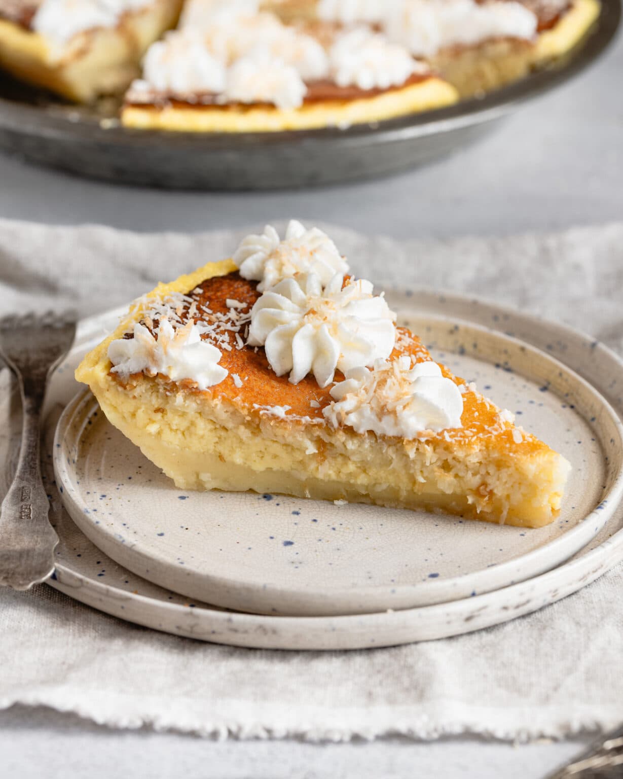 5 Ingredient Impossible Coconut Pie (No Butter or Oil) - Kirbie's Cravings