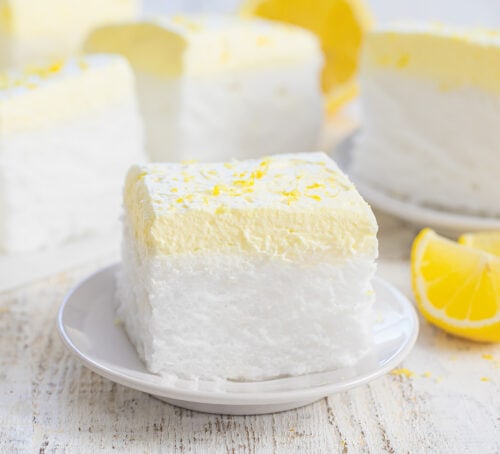2 Ingredient No Bake Lemon Cloud Cake (No Flour, Eggs, Butter or Oil ...