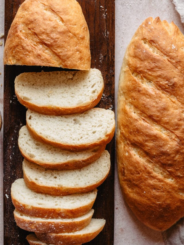 4 Ingredient French Bread (No Knead and Ready in 1 Hour) - Kirbie's ...
