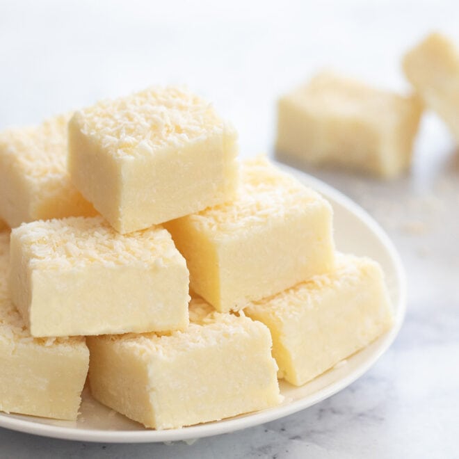 3 Ingredient Coconut Fudge - Kirbie's Cravings