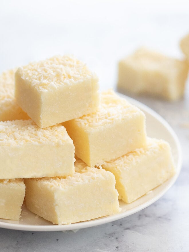 3 Ingredient Coconut Fudge - Kirbie's Cravings