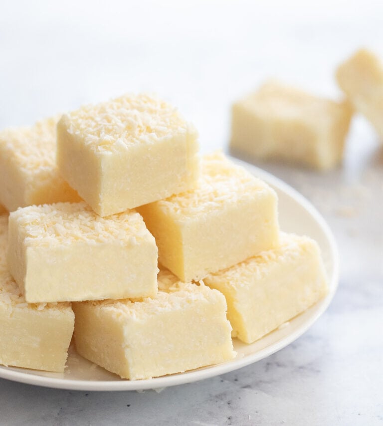 3 Ingredient Coconut Fudge - Kirbie's Cravings