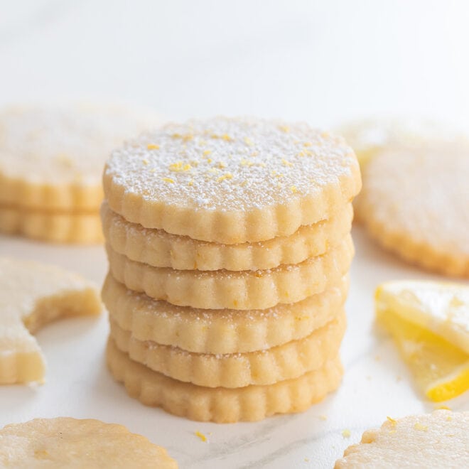 4 Ingredient Lemon Shortbread - Kirbie's Cravings