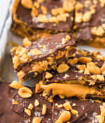 4 Ingredient Healthier Snickers Bark - Kirbie's Cravings