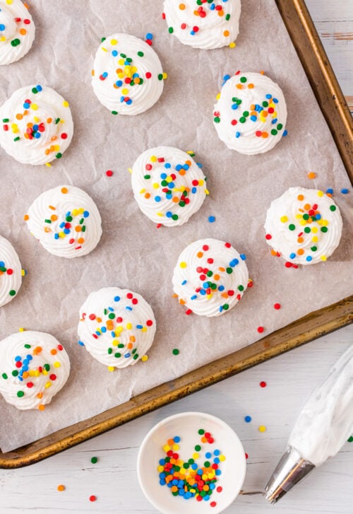 2 Ingredient Cloud Cookies (No Flour, Butter or Oil) - Kirbie's Cravings