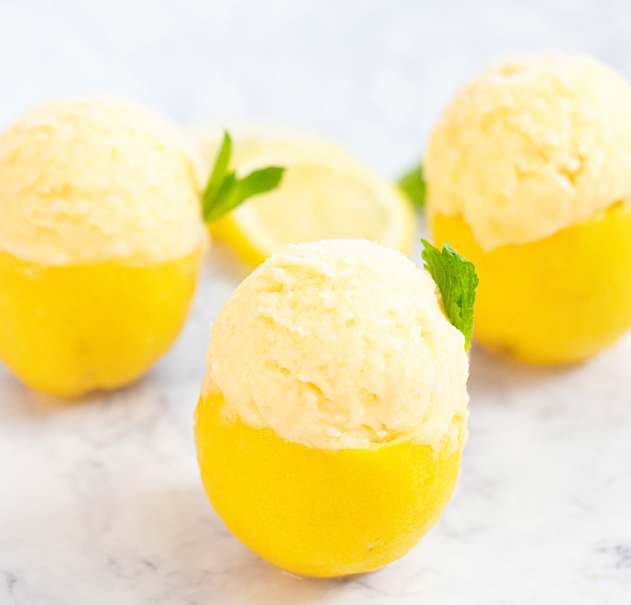 2 Ingredient Lemon Sorbet - Kirbie's Cravings