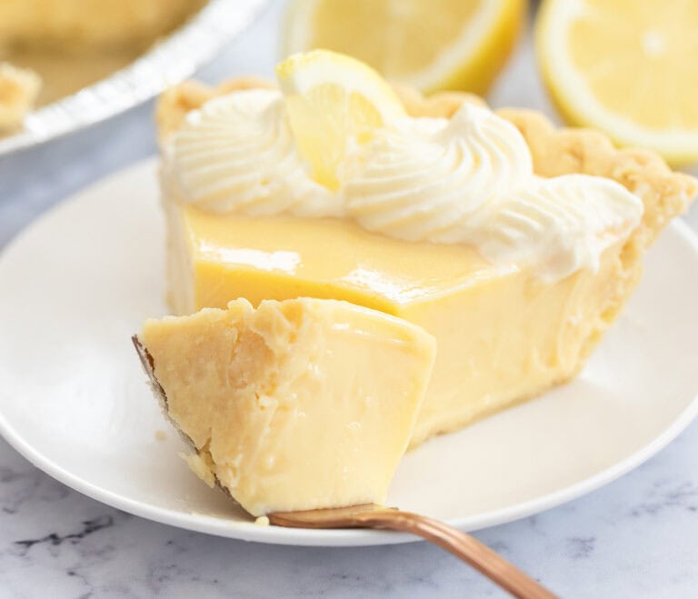 4 Ingredient Magic Lemon Pie - Kirbie's Cravings