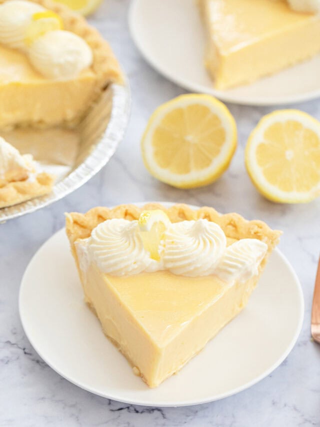 4 Ingredient Magic Lemon Pie - Kirbie's Cravings
