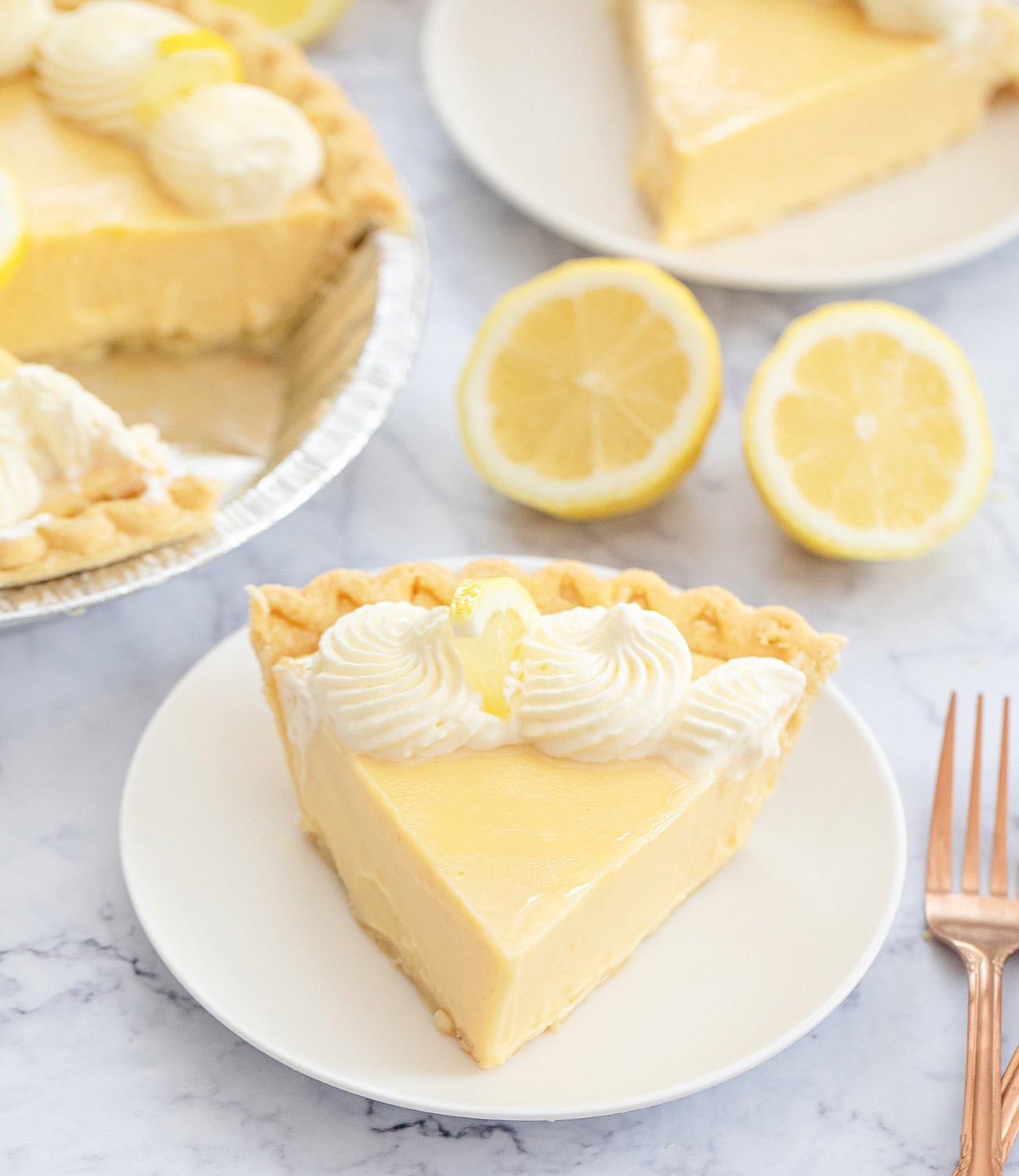 4 Ingredient Magic Lemon Pie - Kirbie's Cravings