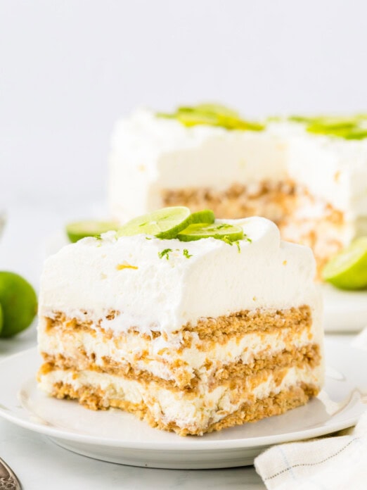 4 Ingredient No Bake Key Lime Cake - Kirbie's Cravings