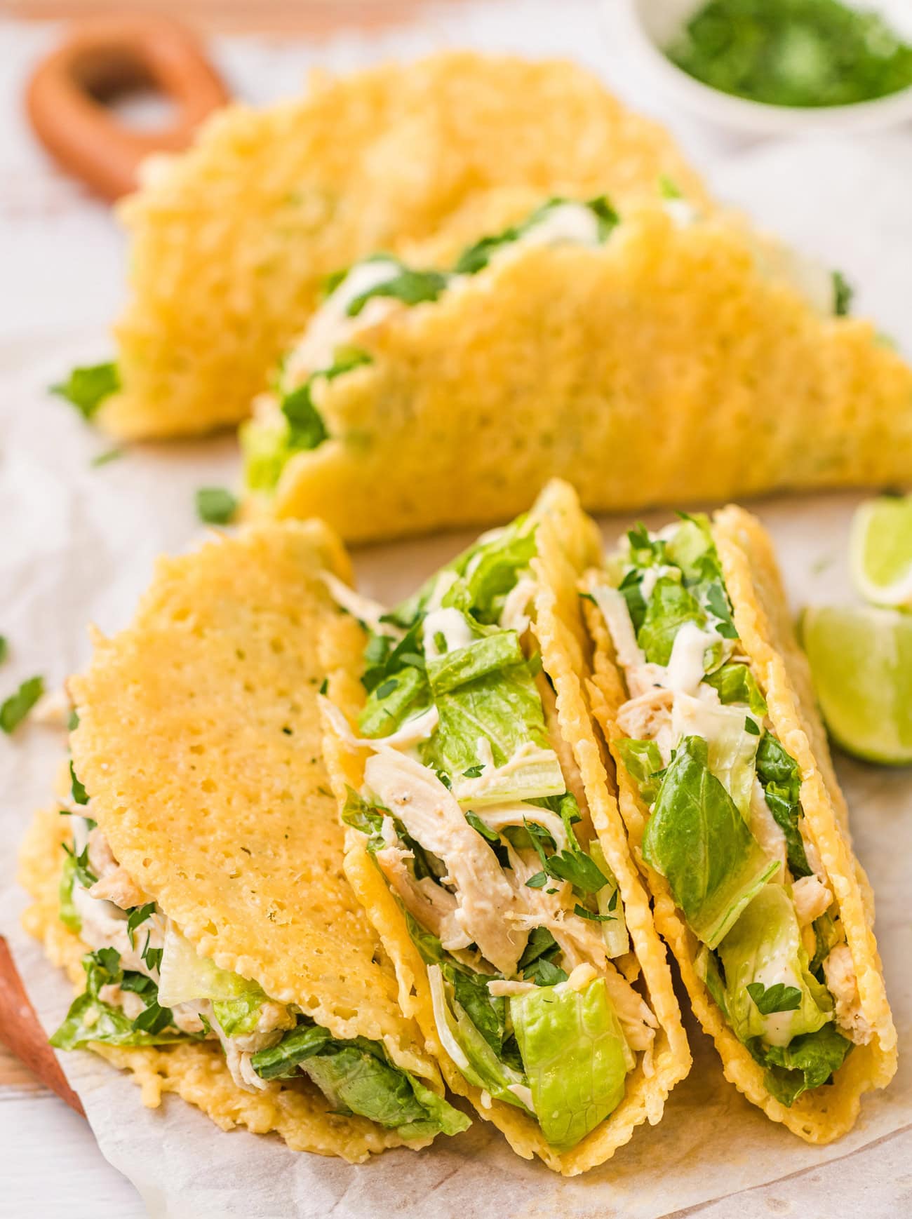 4 Ingredient Keto Chicken Caesar Salad Tacos - Kirbie's Cravings