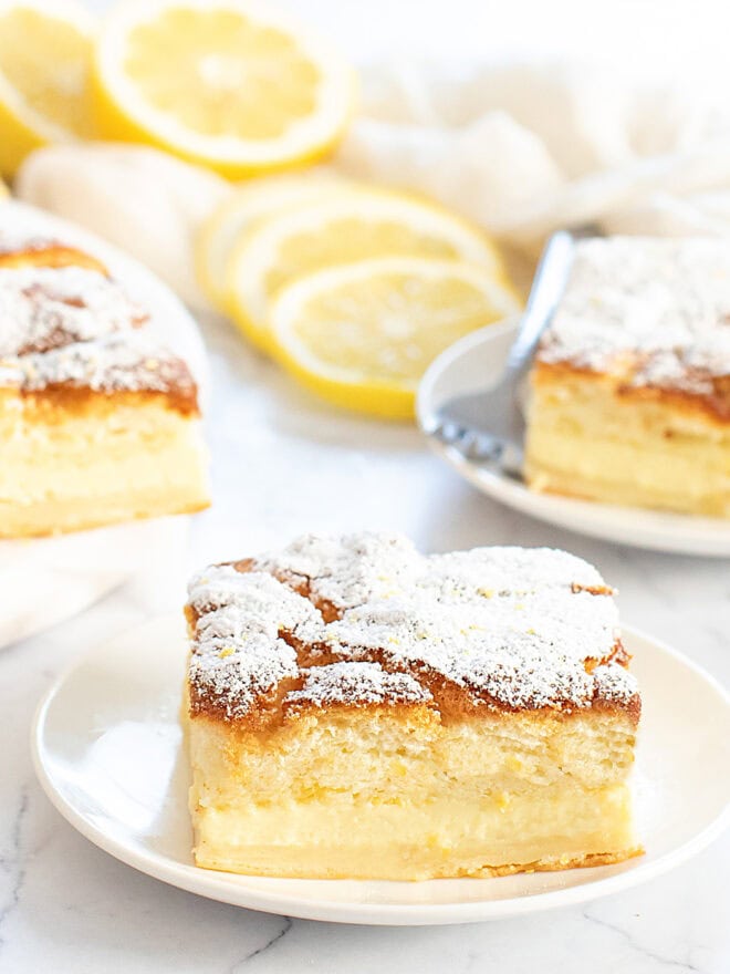 5 Ingredient Lemon Magic Cake - Kirbie's Cravings