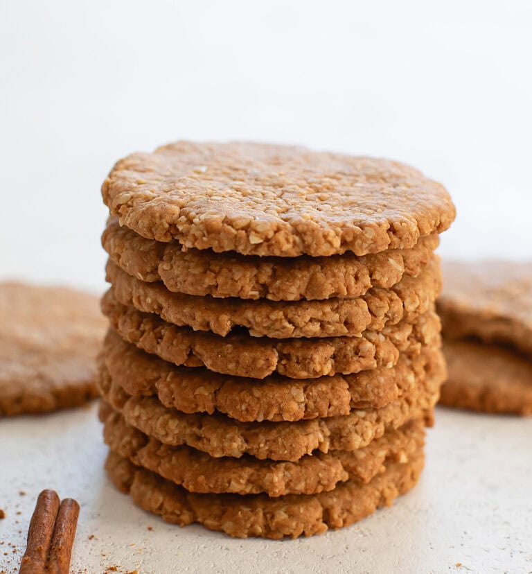 4 Ingredient Crispy Cinnamon Oatmeal Cookies (No Flour, Eggs, Refined ...