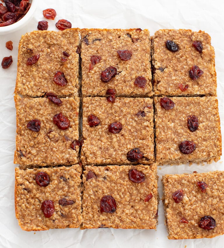 4 Ingredient Cranberry Oatmeal Bars - Kirbie's Cravings