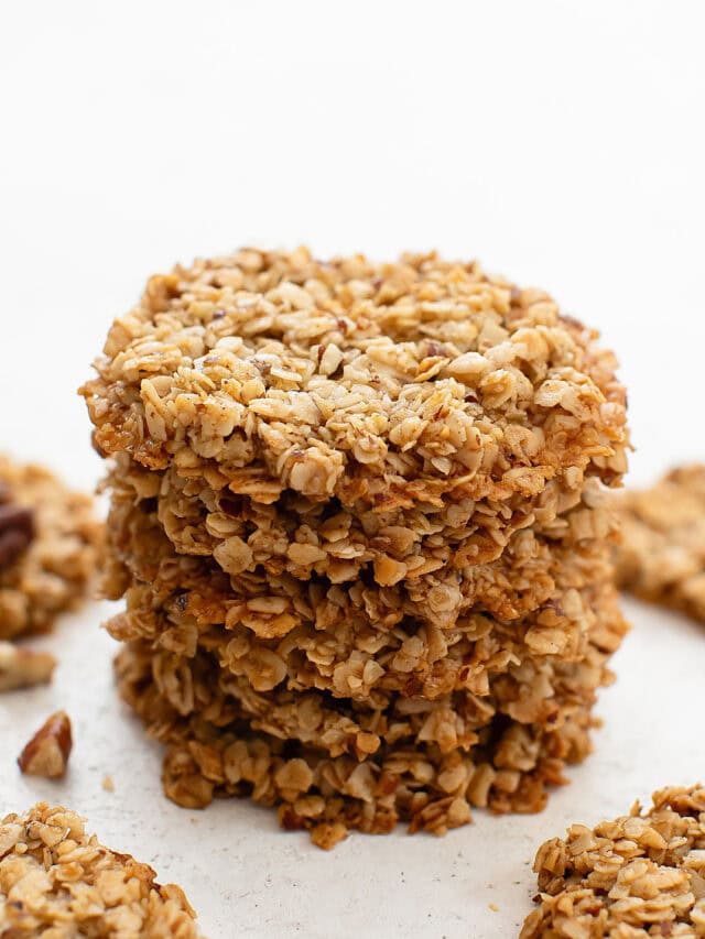 4 Ingredient Crispy Pecan Oatmeal Cookies - Kirbie's Cravings