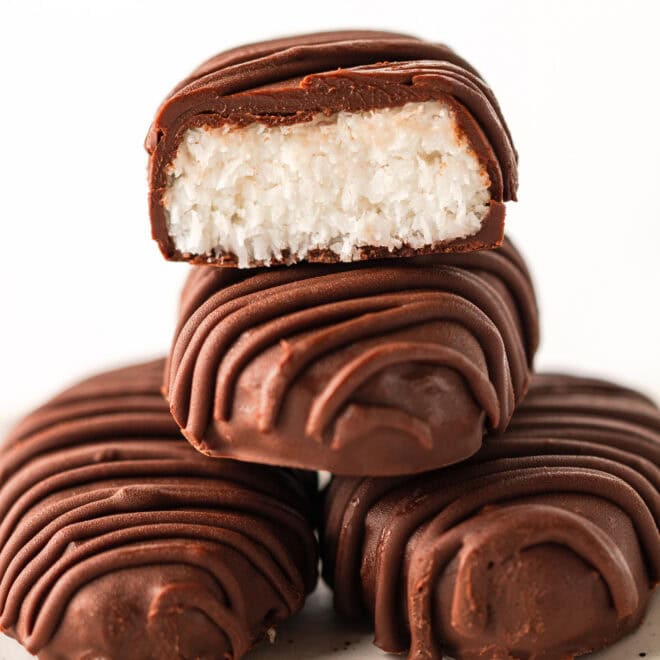 4 Ingredient Healthier Mounds Bars (Keto, Vegan) - Kirbie's Cravings