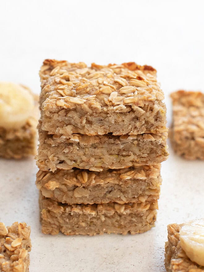 3 Ingredient Healthy Banana Oatmeal Bars - Kirbie's Cravings