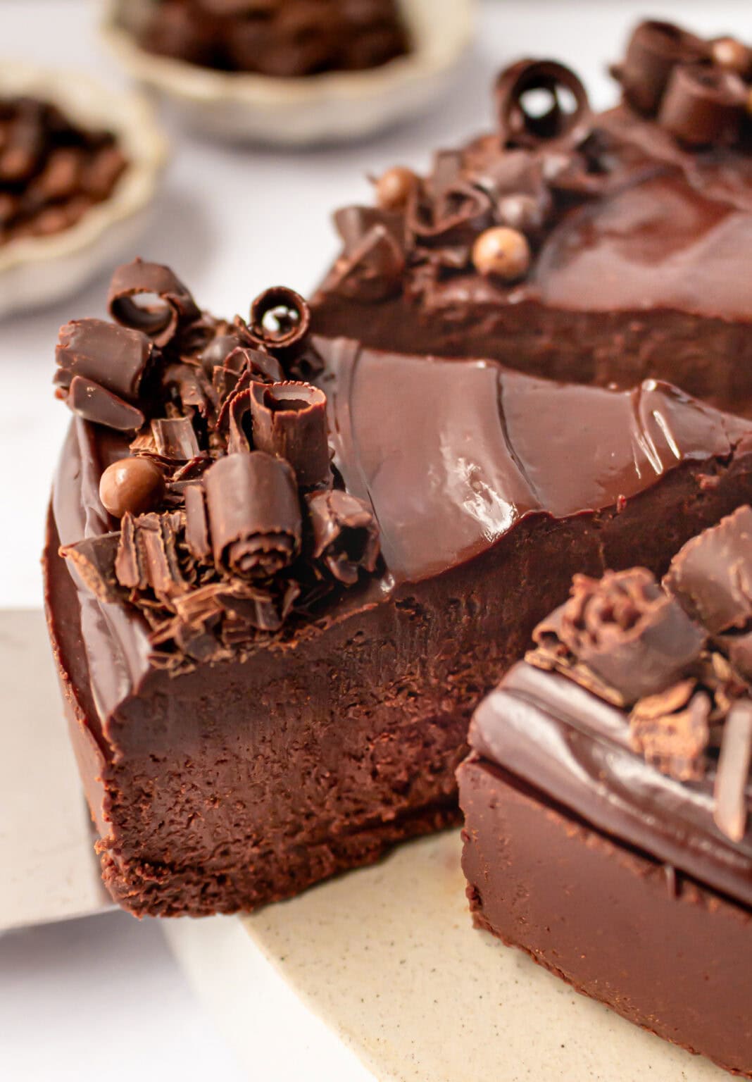 2 Ingredient Healthier No Bake Chocolate Cake - Kirbie's Cravings