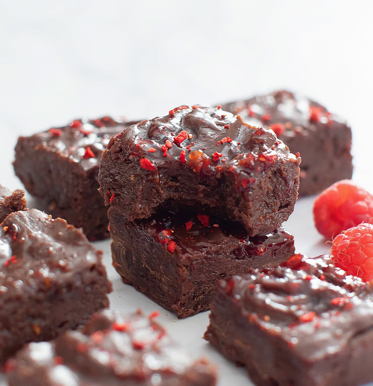 2 Ingredient Raspberry Chocolate Fudge - Kirbie's Cravings