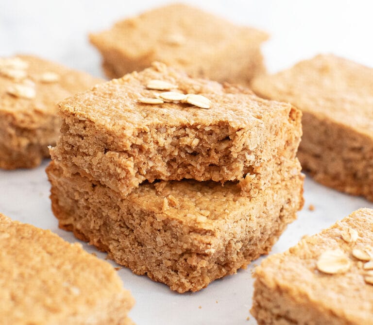 3 Ingredient Healthy Crispy Oatmeal Bars - Kirbie's Cravings