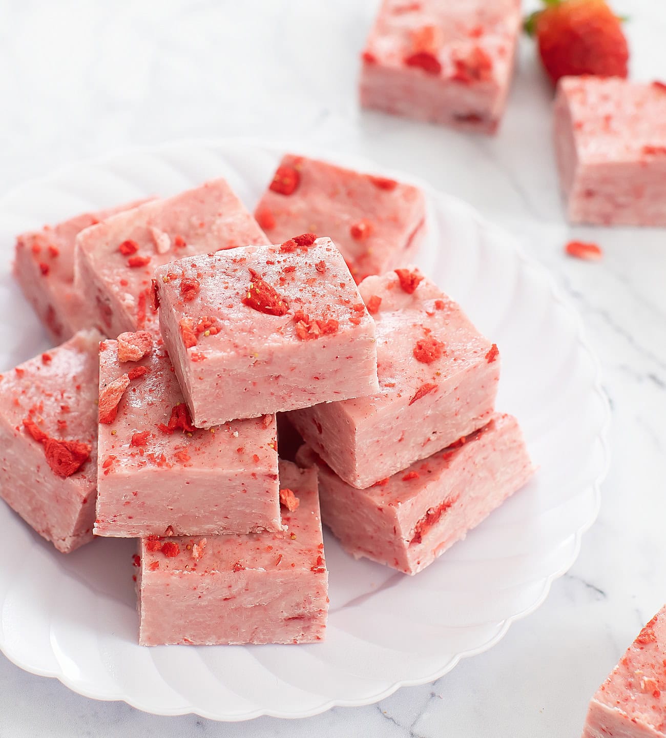 3 Ingredient Strawberry Fudge - Kirbie's Cravings