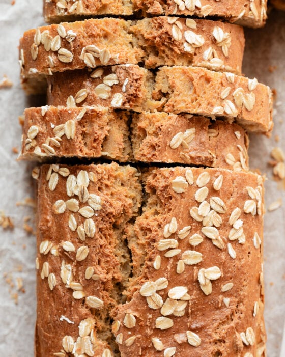 4 Ingredient Healthy Oat Bread - Kirbie's Cravings
