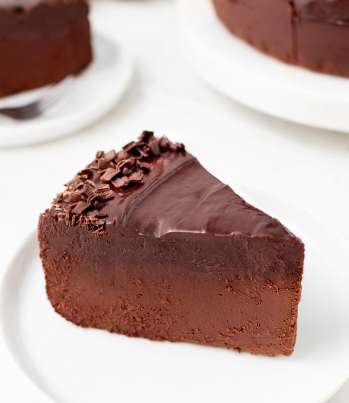 2 Ingredient No Bake Healthier Chocolate Cake - Kirbie's Cravings