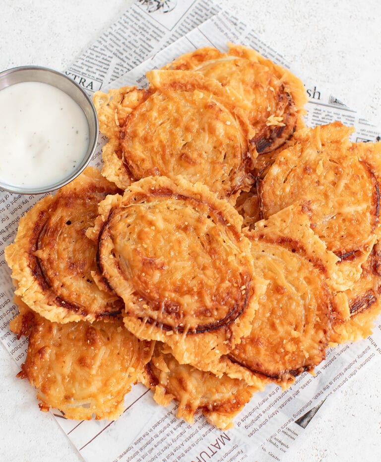 2 Ingredient Crispy Onion Ring Chips (Keto, Low Carb) - Kirbie's Cravings
