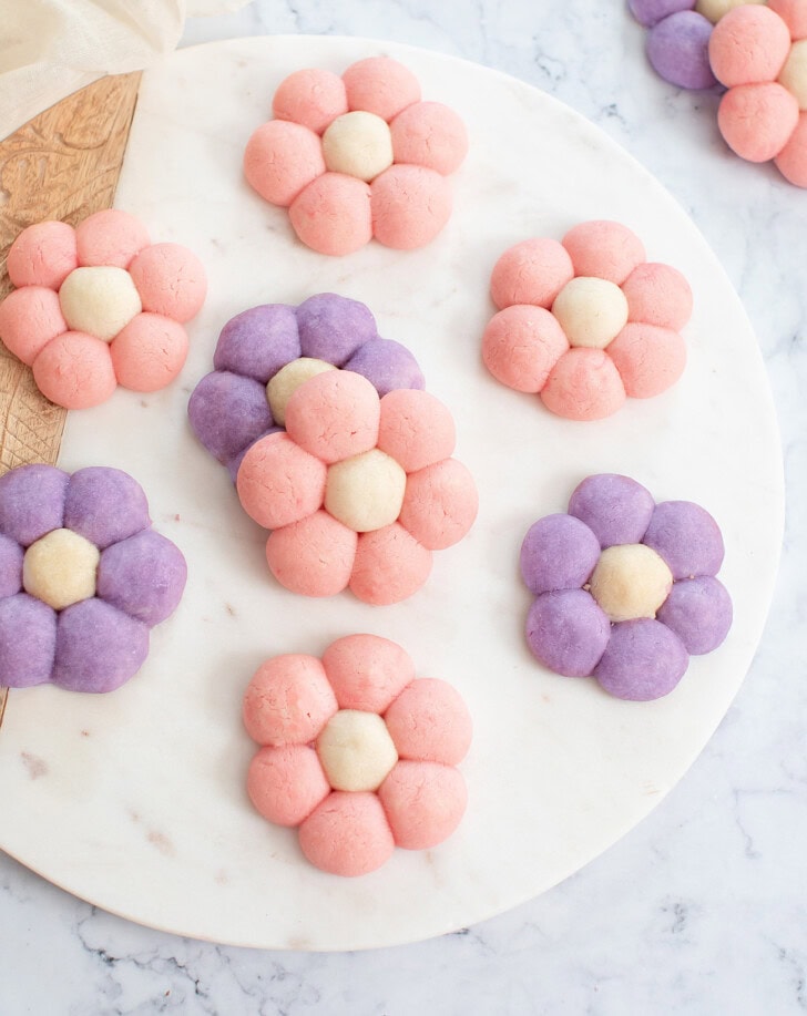 3 Ingredient Flower Shortbread Cookies - Kirbie's Cravings