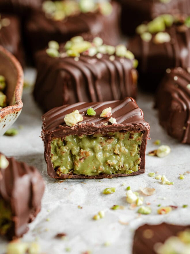 4 Ingredient Healthier Dubai Chocolate Bars - Kirbie's Cravings