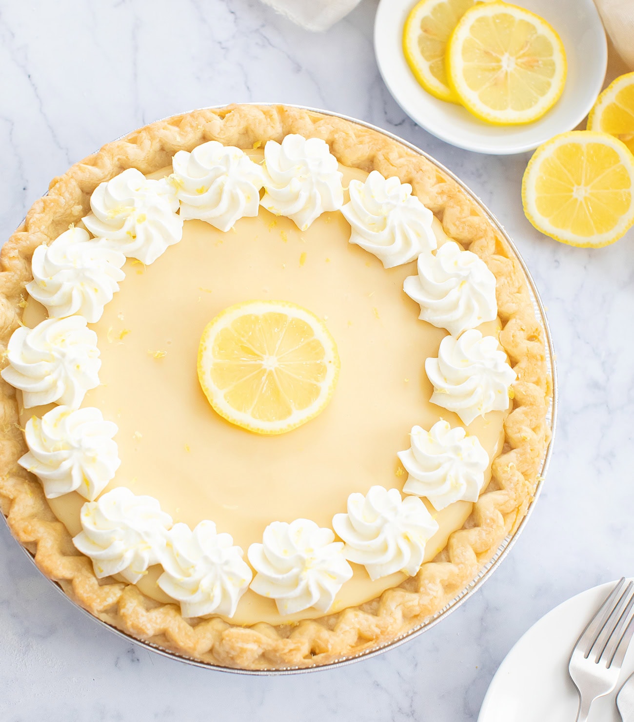 3 Ingredient Magic Lemon Pie (No Eggs) - Kirbie's Cravings