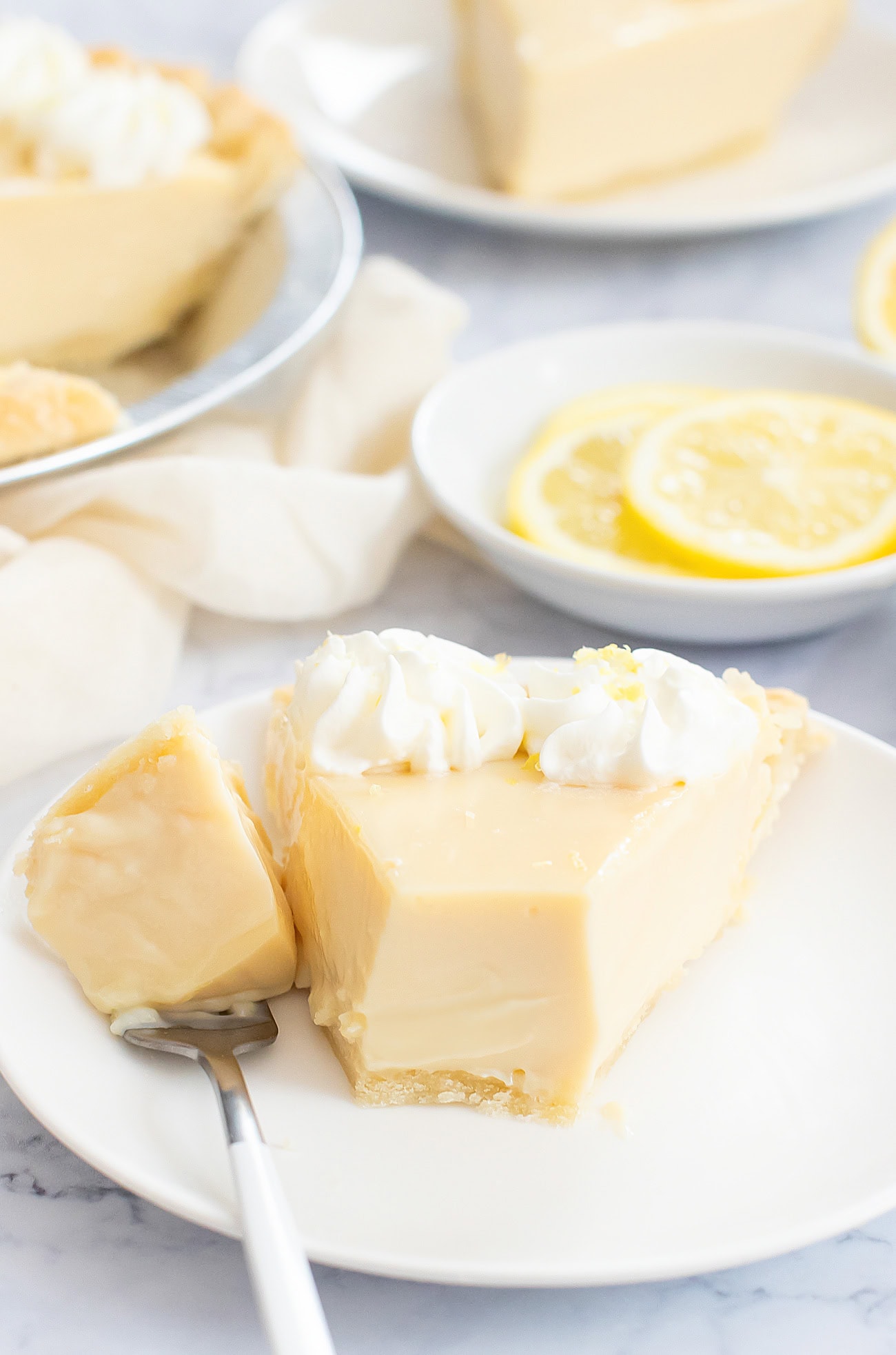 3 Ingredient Magic Lemon Pie (No Eggs) - Kirbie's Cravings