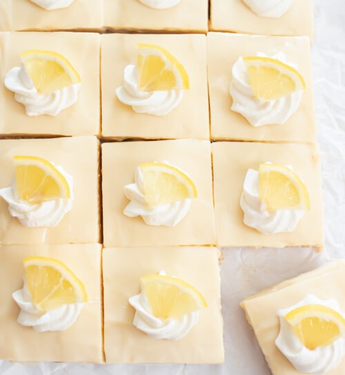 3 Ingredient No Bake Magic Lemon Bars (No Eggs) - Kirbie's Cravings