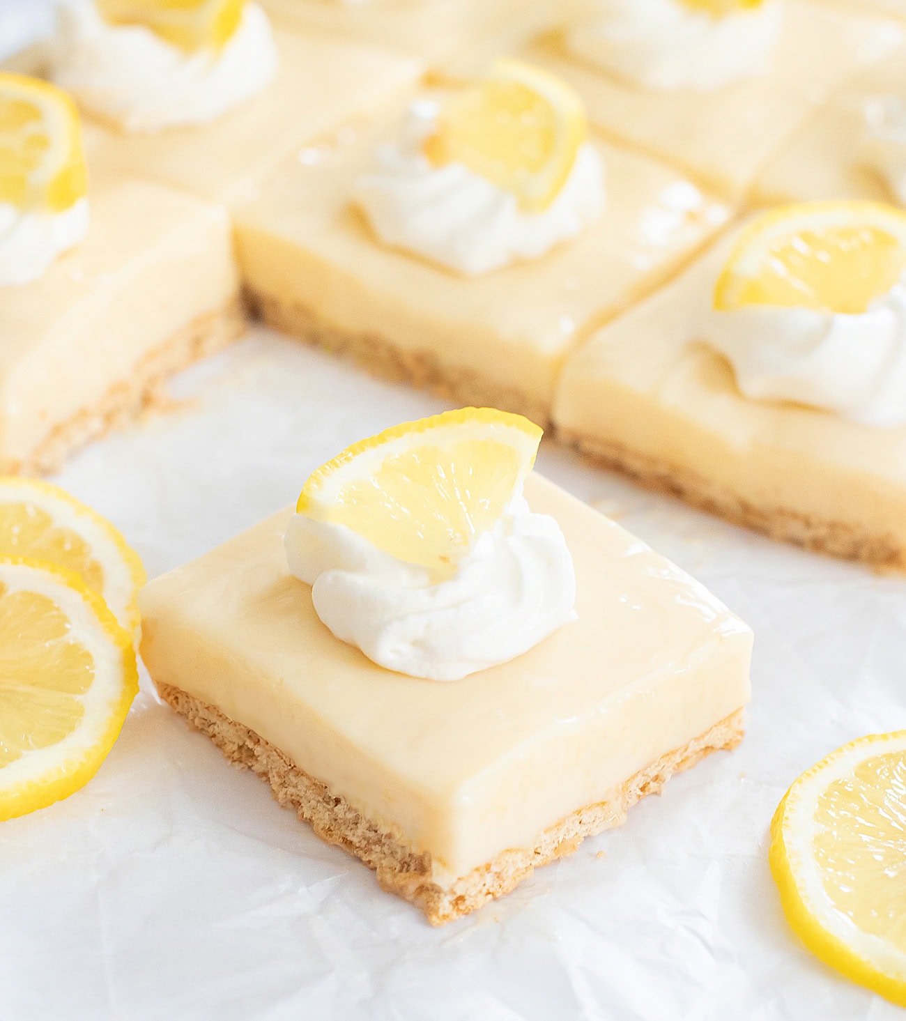 3 Ingredient No Bake Magic Lemon Bars (No Eggs) - Kirbie's Cravings