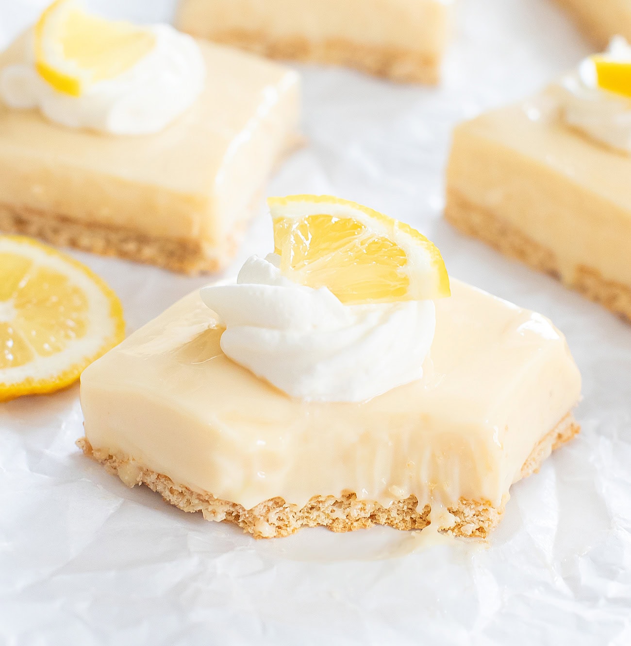 3 Ingredient No Bake Magic Lemon Bars (No Eggs) - Kirbie's Cravings