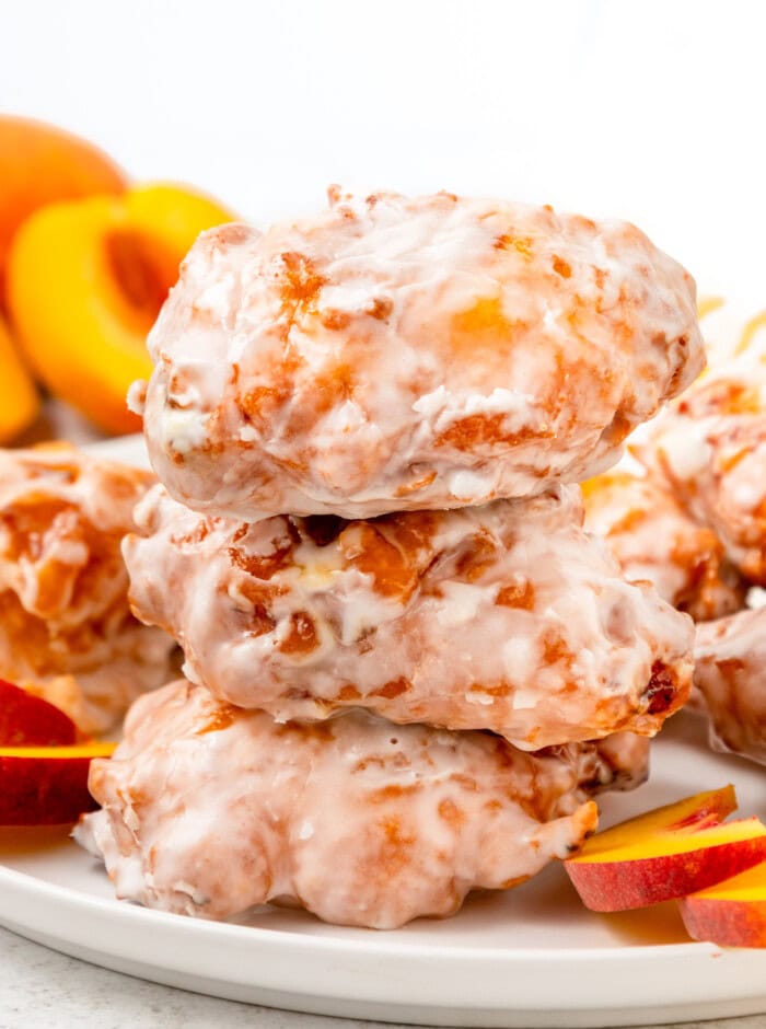 3 Ingredient Peach Fritters - Kirbie's Cravings